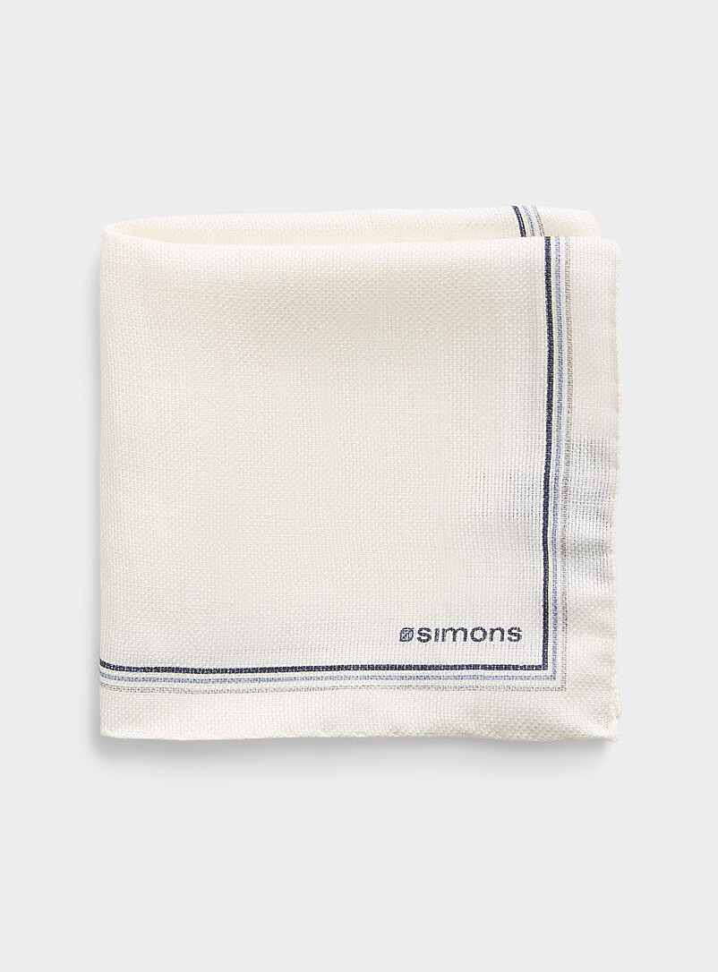 Tricolour border silk and linen pocket square | Le 31 | Shop Pocket ...