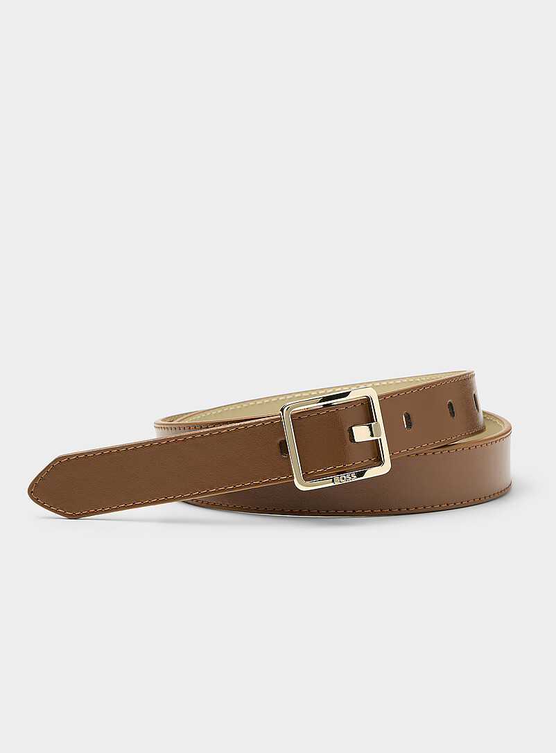 Square-buckle leather thin belt | BOSS | Women's Belts: Shop Fashion ...