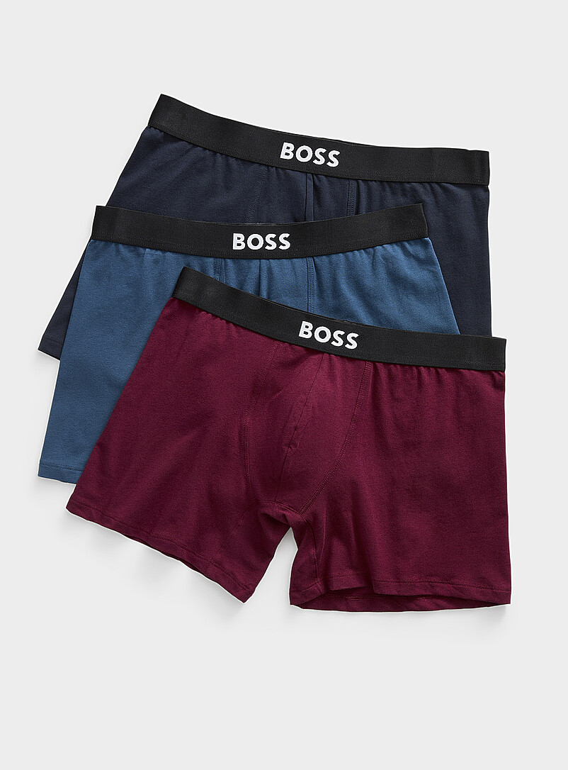 5" solid stretch boxer briefs Cotton 3-pack | BOSS | Shop Men's ...