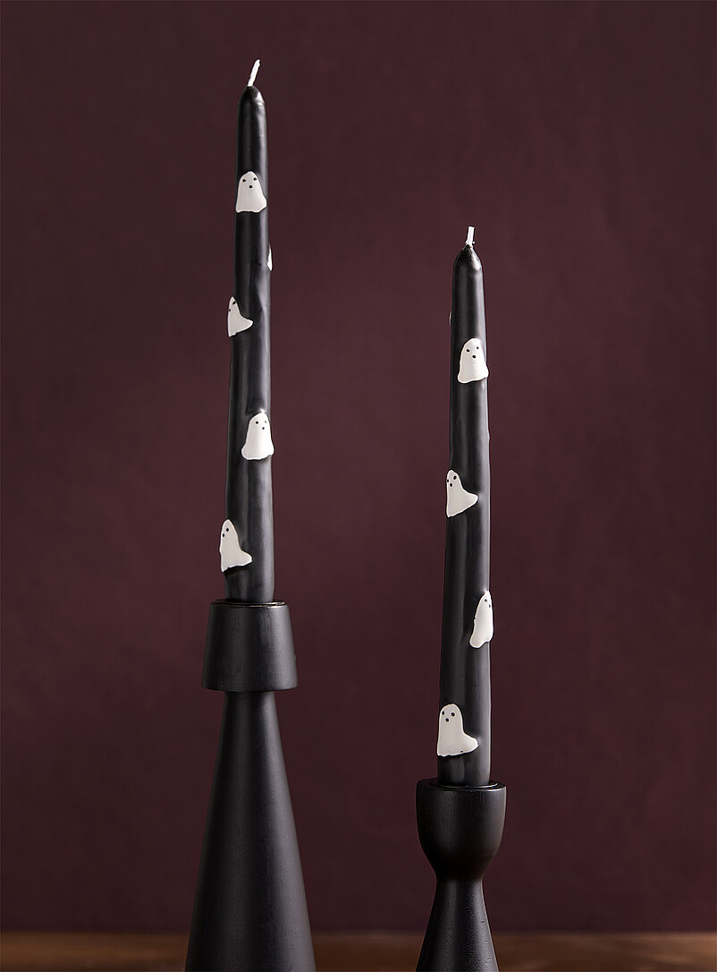 Ghosts elongated candles Set of 2 Halloween Collection | Simons Maison ...