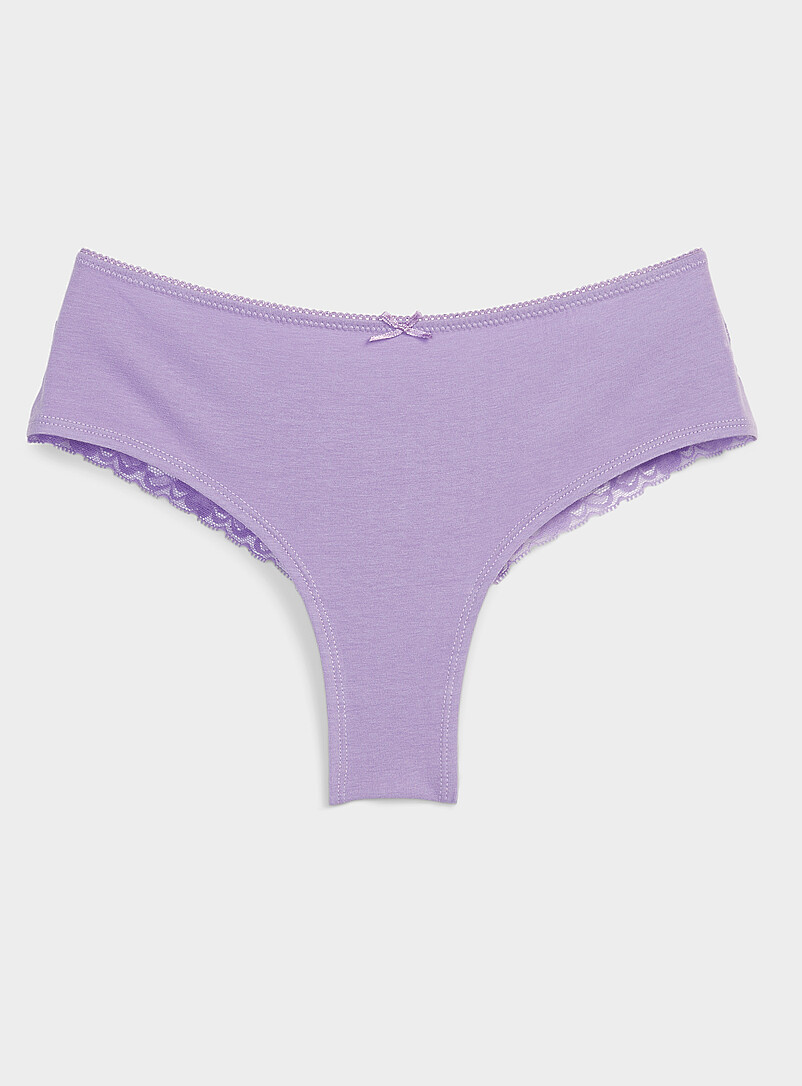 Lace back edging Brazilian panty Organic cotton | Miiyu | Shop ...