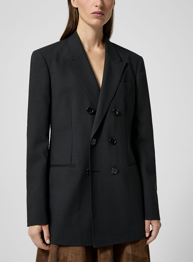 Pure virgin wool double-breasted jacket | Ami | | Simons