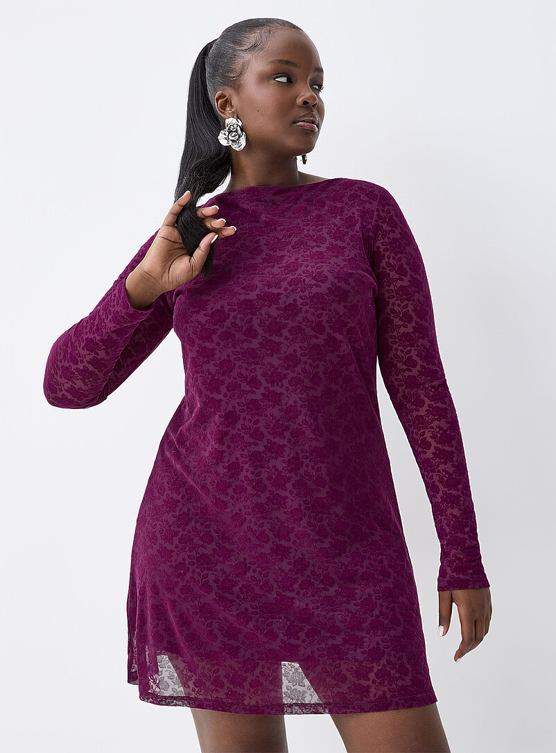 La robe col bateau filet imprimé | Twik | Magasinez des Robes Midi | Simons