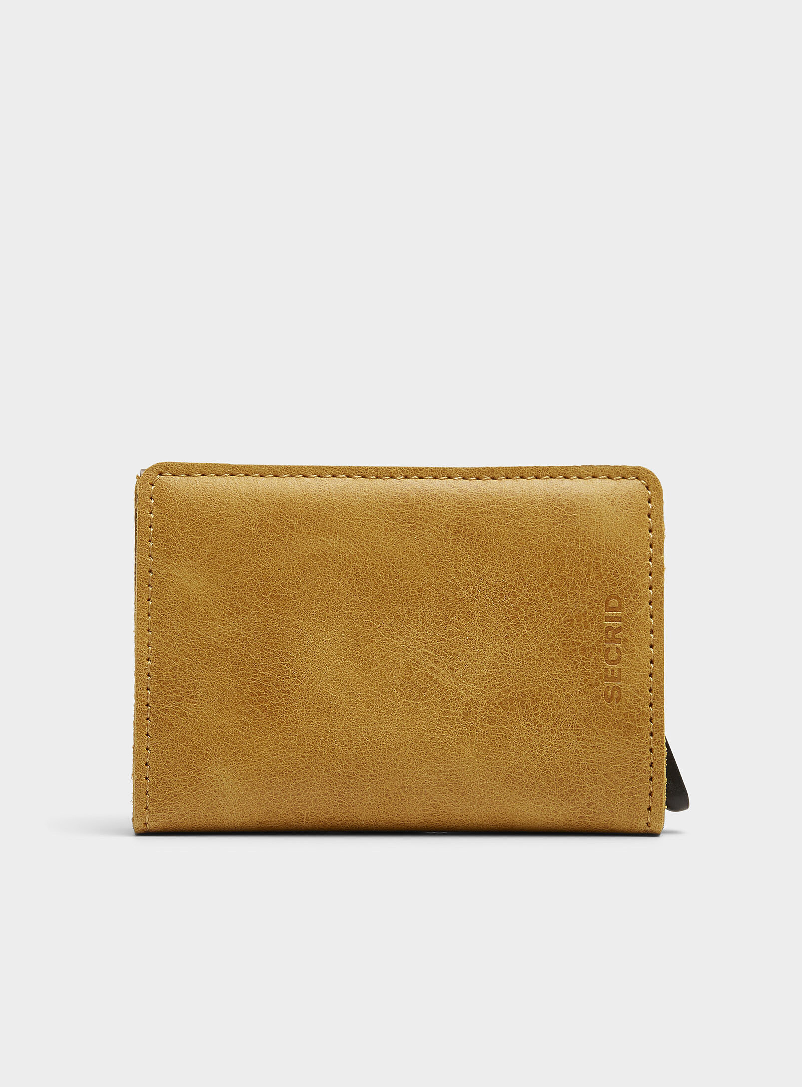 Secrid Vintage Leather Mini Wallet In Ochre Yellow | ModeSens