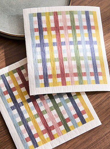 Colourful checkers sponge cloths Set of 2 | Simons Maison | | Simons