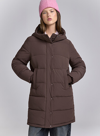 Mid-length soft nylon puffer jacket | Twik | Women's Quilted and Down ...