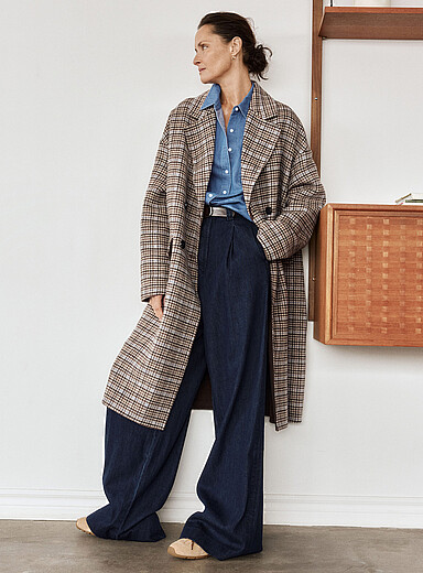Oversized double-breasted reprocessed wool overcoat | Contemporaine ...