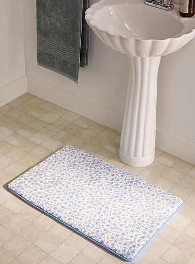 Blue flowers memory foam bath mat 50 x 80 cm | Simons Maison | Bath ...