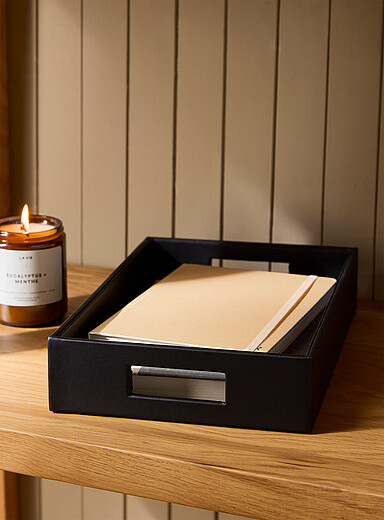 Faux-leather rectangular tray | Simons Maison | | Simons