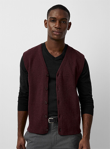 Minimalist sleeveless cardigan | Le 31 | Shop Men's Shawl Collar ...