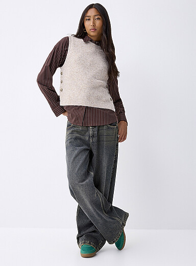 Side buttons sweater vest | Twik | Sweater Vests & Camis | Simons