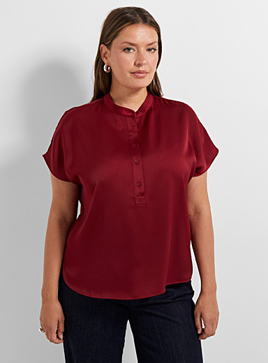 Cap-sleeve satiny blouse | Contemporaine | Women%u2019s Shirts | Simons
