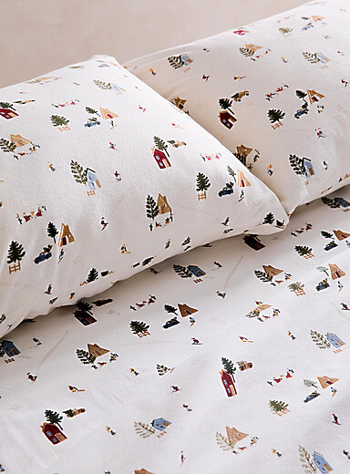 Winter sport flannel sheet set Fits mattresses up to 16 in | Simons ...