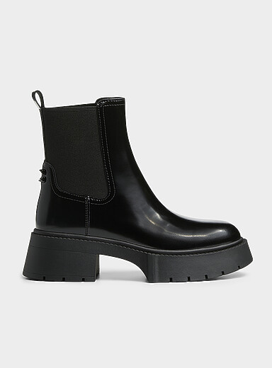 Leah glossy leather platform boots Women | Coach | All Our Shoes | Simons
