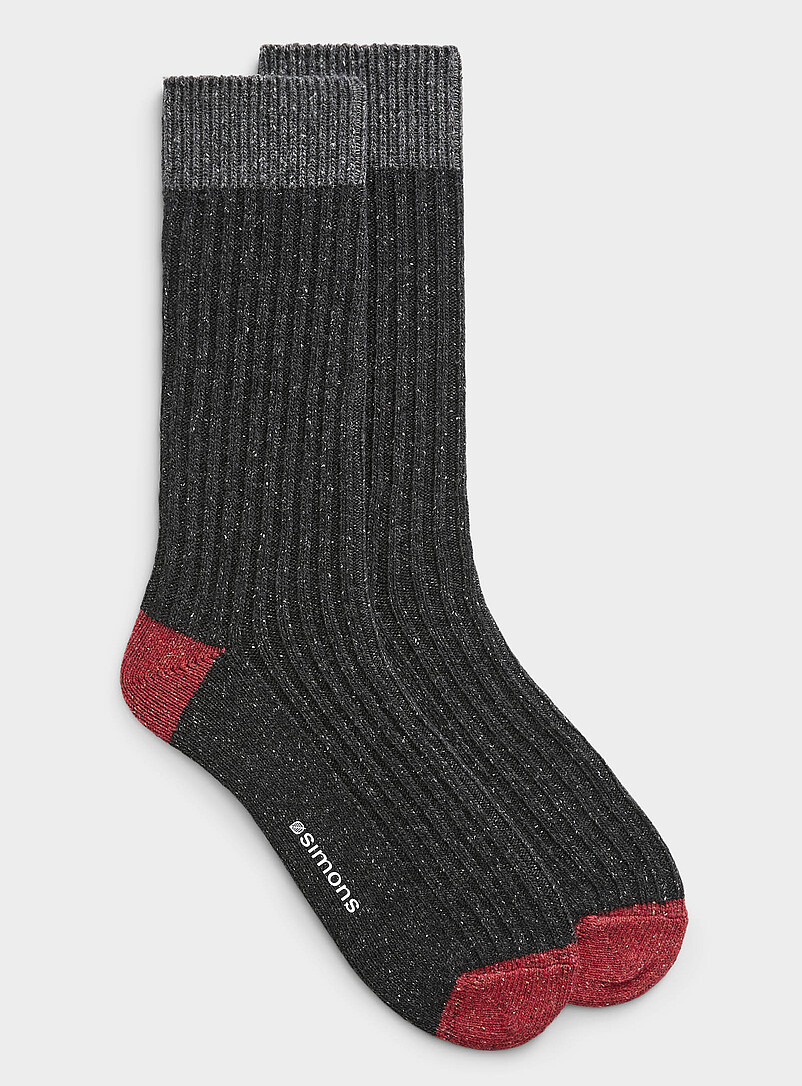 Two-tone ribbed wool-blend socks | Le 31 | | Simons