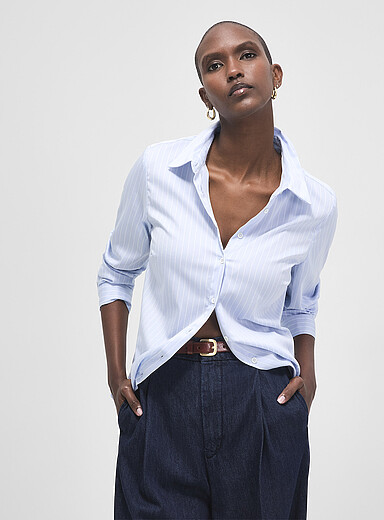 La chemise popeline extensible rayée | Contemporaine | | Simons
