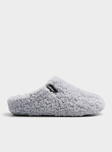 Light grey dense faux-fur mule slippers | Verbenas | Shop Women's ...