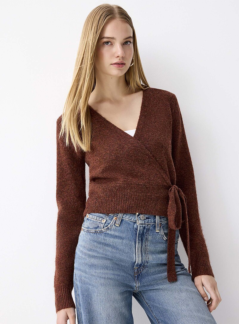 Fluffy knit crossover cardigan | Twik | Shop Women's Cardigans | Simons