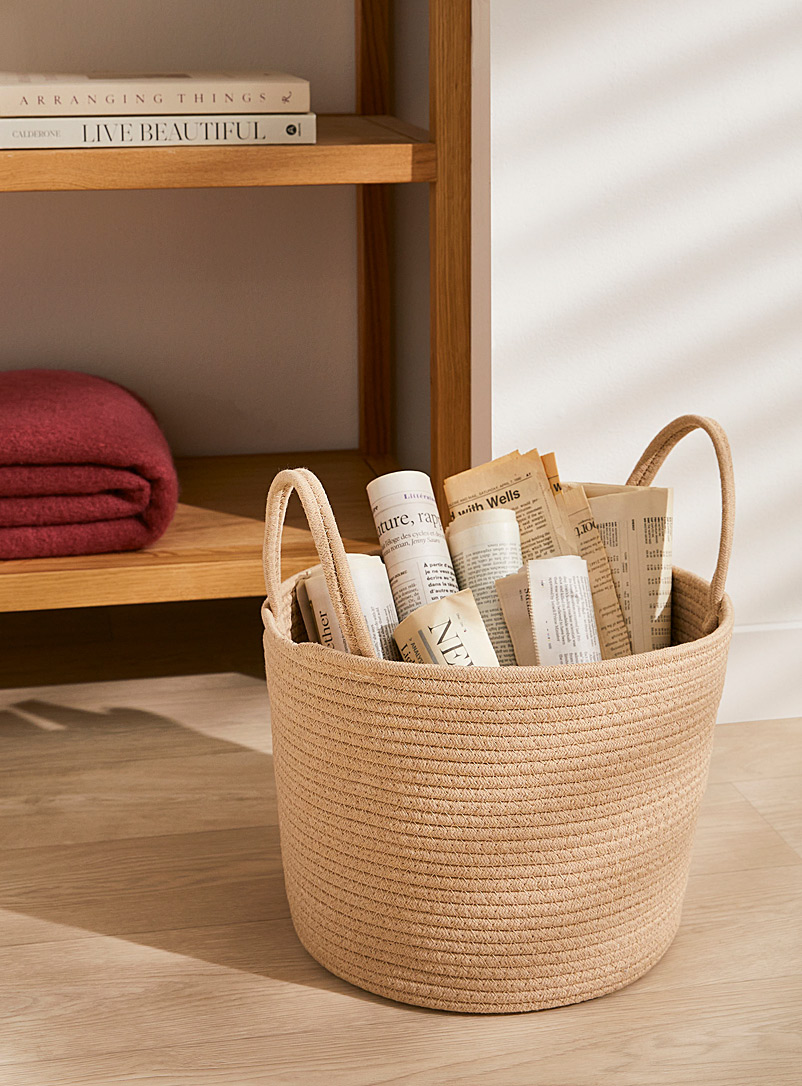 Rolled polyester and cotton basket | Simons Maison | | Simons