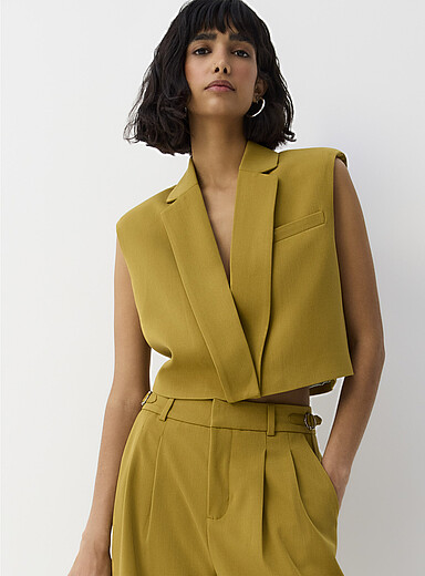 Brushed finish plunging notched collar vest | Icône | | Simons