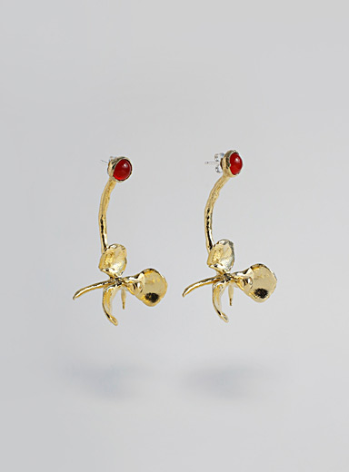 Magnolia Drip brass earrings | ORA-C | | Simons