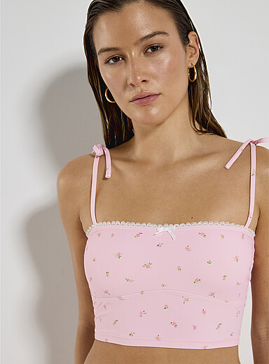 Serrated scallops cropped tank | Simons | Shop Tankini Swimsuits Online ...