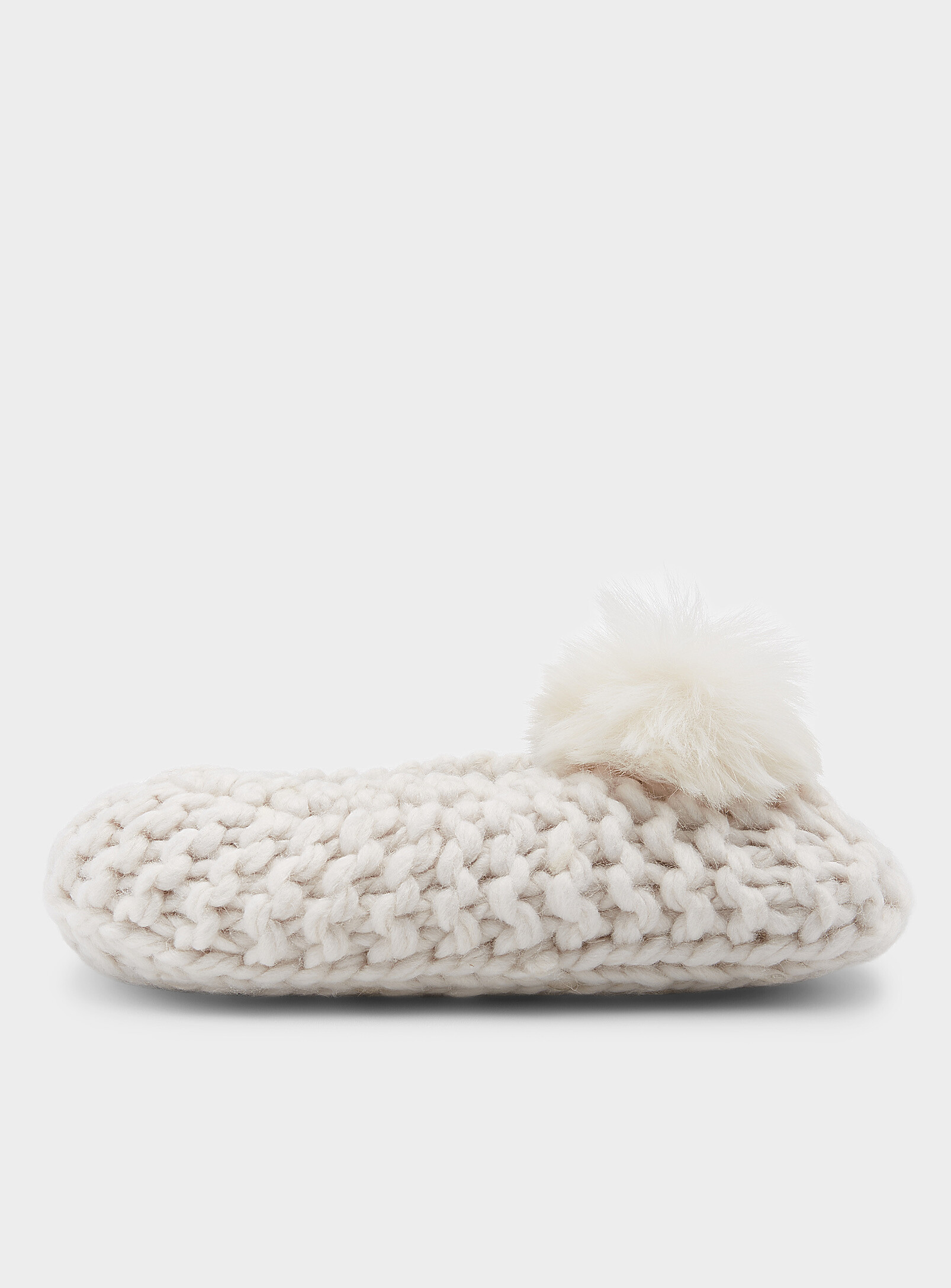 Lemon Pompom Ballerina Slippers In Ivory/cream Beige | ModeSens