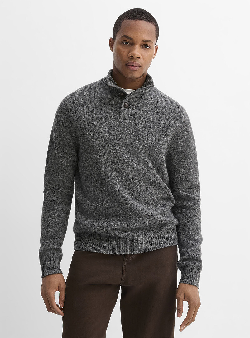 Heritage buttoned-neck sweater Shetland wool | Le 31 | Shop Men's ...