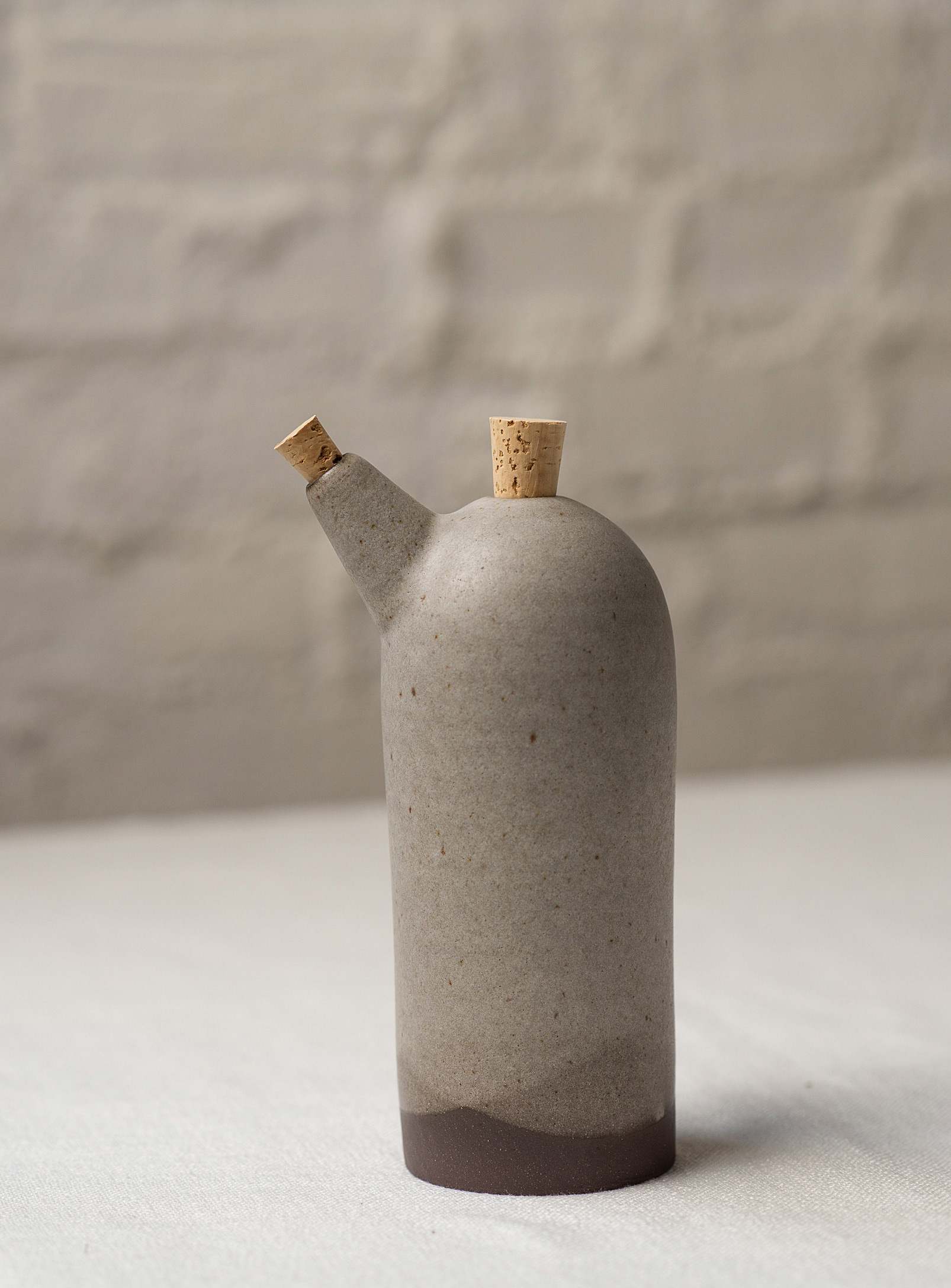 Roxane Charest Céramique Meander Matte Stoneware Vinegar Bottle In Grey ...