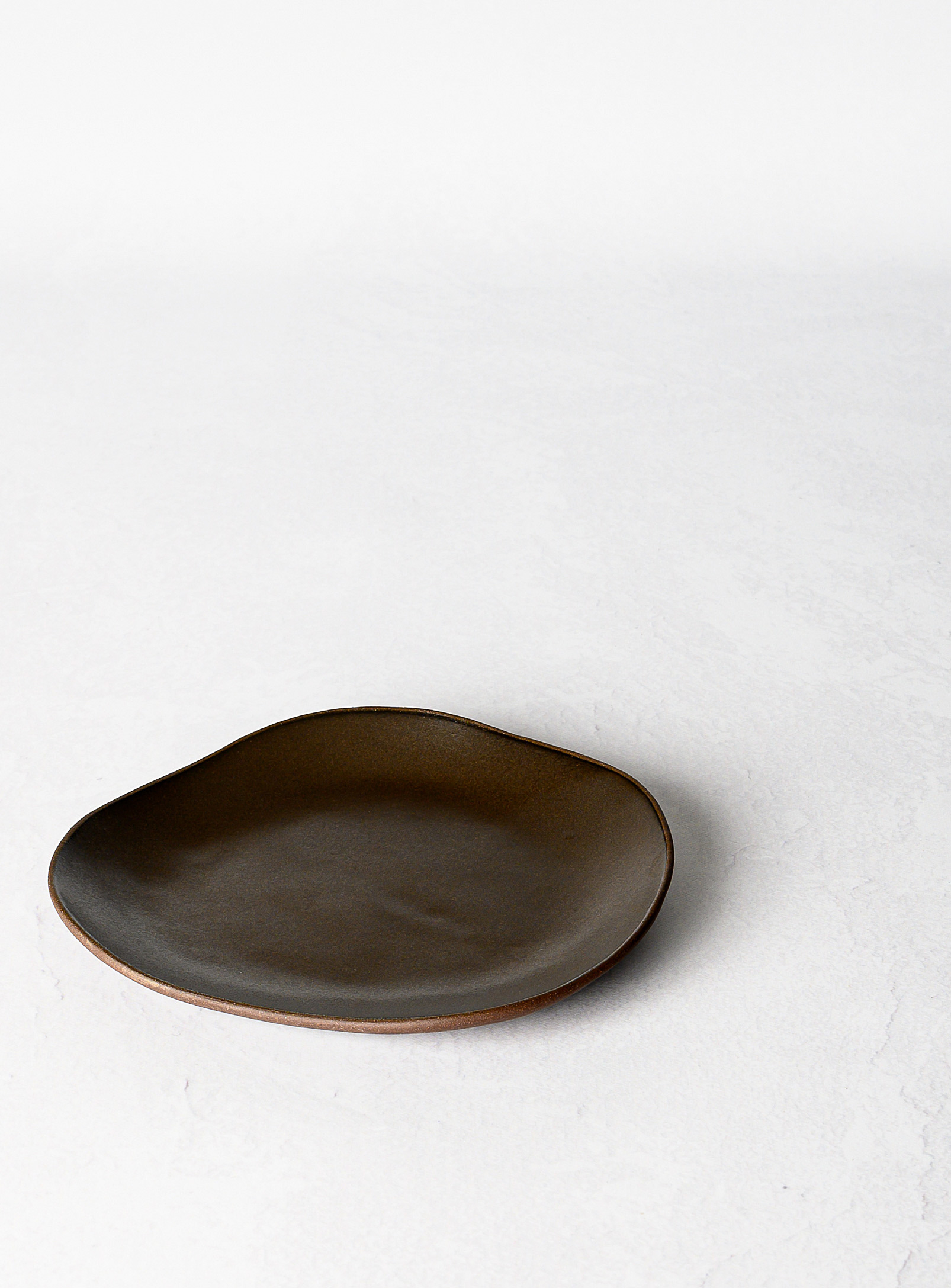 Roxane Charest Céramique Small Meander Stoneware Plate In Dark Brown ...