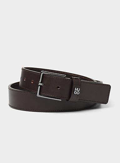 La ceinture cuir logo métallique | HUGO | Ceintures et Bretelles pour ...