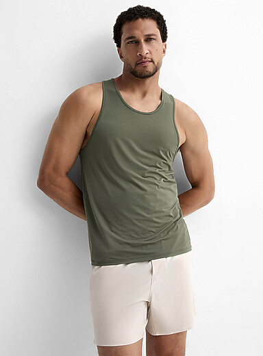 Micro-perforated racerback tank | I.FIV5 | Tank Tops for Men | Simons