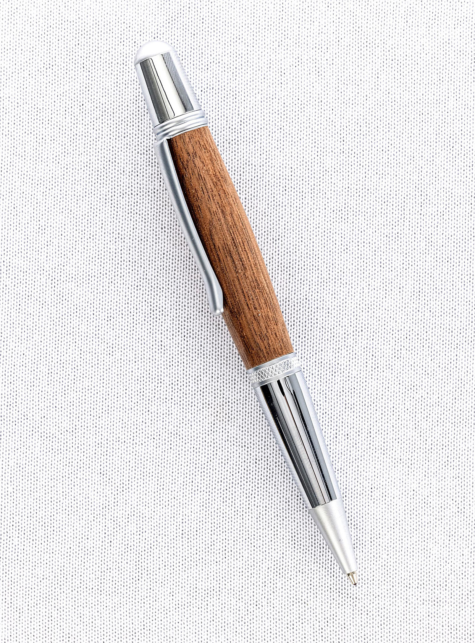 Watts Tree Farm Sierra Turned Black Walnut Ballpoint Pen In Silver ...