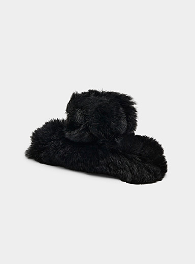 Colourful faux-fur clip | Simons | Shop Barrettes and Hair Clips online ...