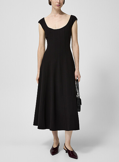 Charlotte vertical seams dress | STAUD | Midi | Simons