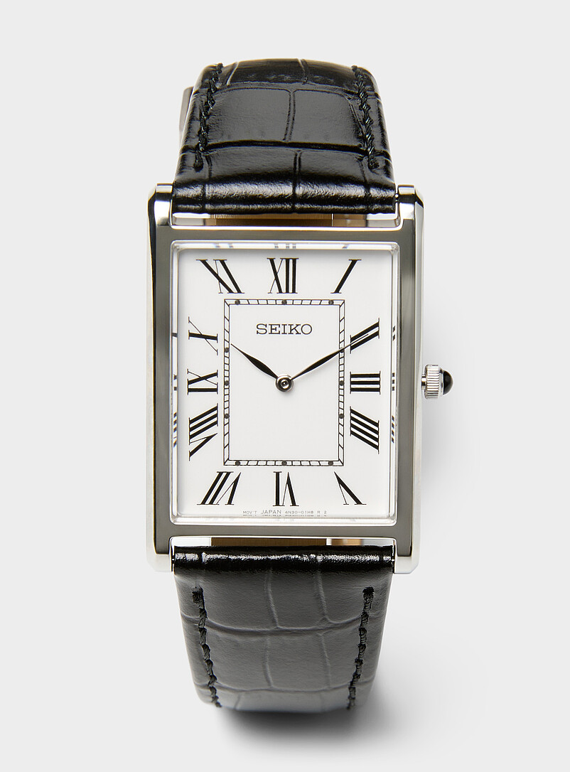 White-dial rectangular watch | Seiko | Mens Watches | Simons