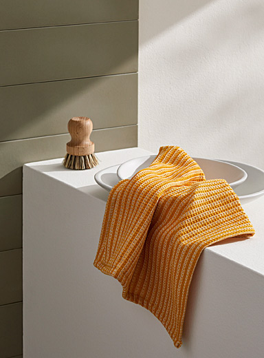 Yellow waffled recycled fibre dishcloth | Simons Maison | | Simons