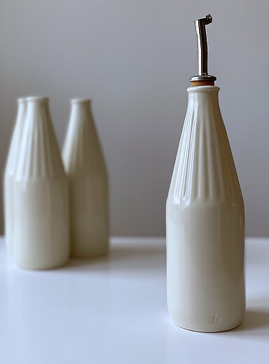 Glossy porcelain grooved oil cruet | Art & Manufacture | Kitchen ...