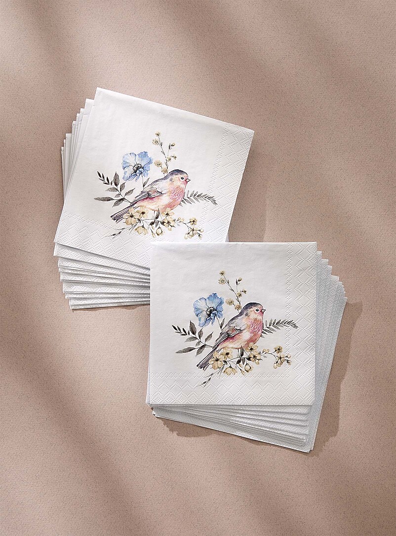 Spring bird paper napkins 12.5 x 12.5 cm. Pack of 20. | Simons Maison ...