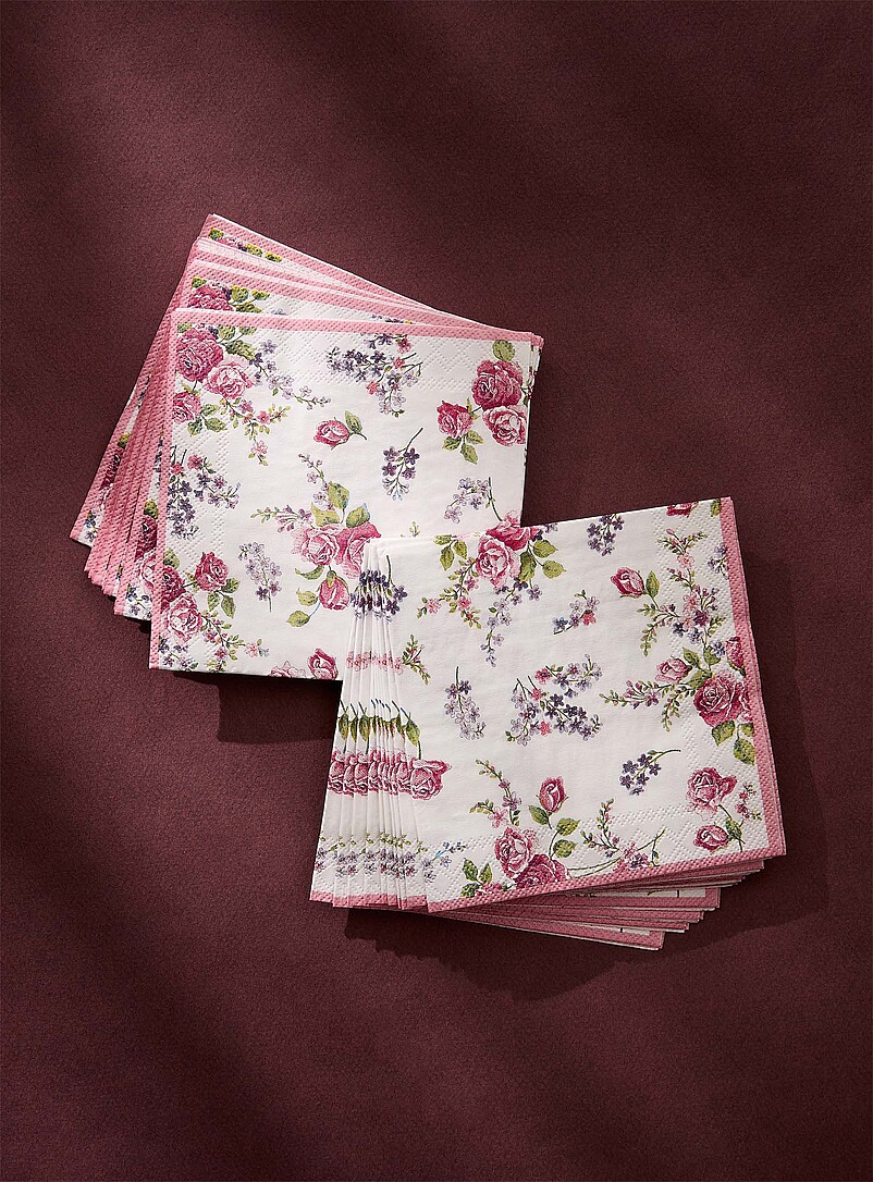 Roses paper napkins 12.5 x 12.5 cm. Pack of 20. | Simons Maison | Paper ...