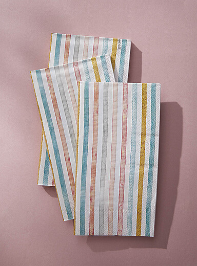 Vacation stripes paper napkins 11 x 21 cm. Pack of 16. | Simons Maison ...