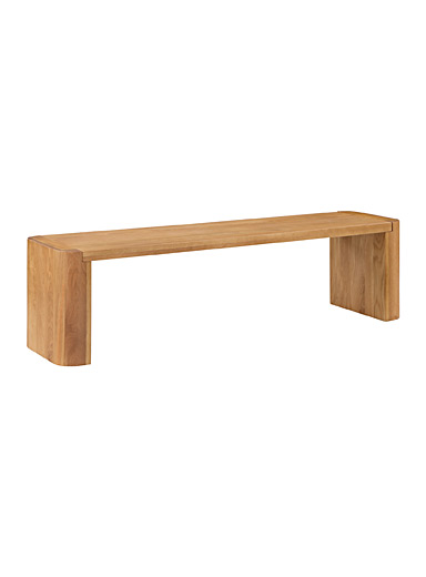 Post natural-finish oak wood bench | Moe's Home Collection | | Simons