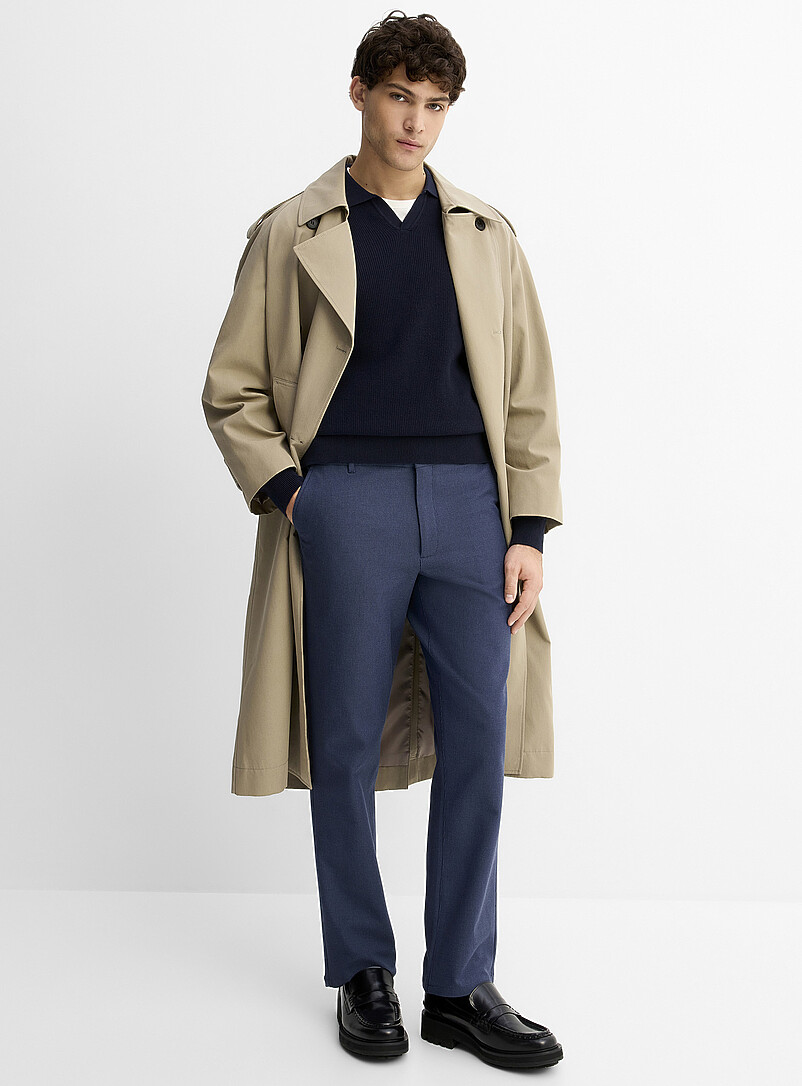 Micro-jacquard pant Innovation collection London fit - Slim straight ...