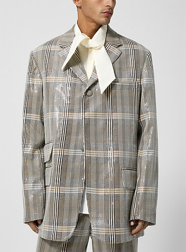 Mykael sequin check jacket | Cmmn Swdn | Shop Men's Designer Suits ...