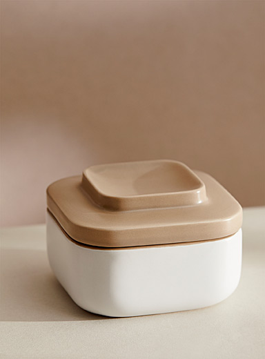 Two-tone square decorative jar | Simons Maison | | Simons