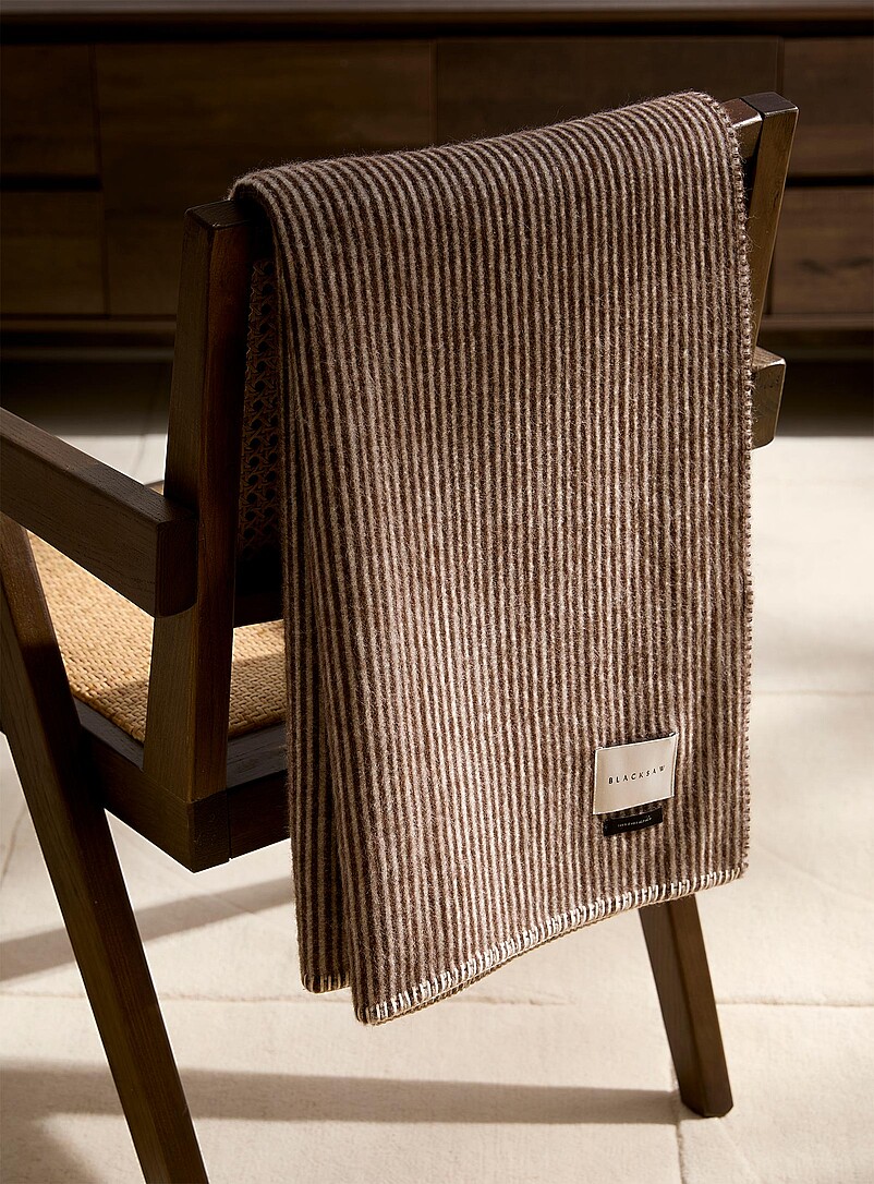 Cortez pinstriped alpaca wool throw 135 x 178 cm | BLACKSAW | Throw ...