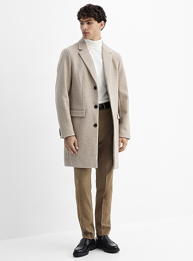 Essential wool-like overcoat Slim fit | Lindbergh | Shop Men's ...