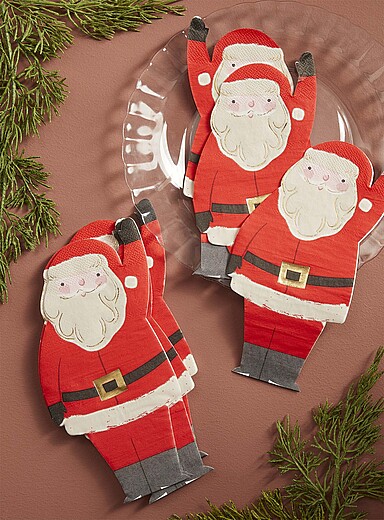 Santa Claus paper napkins 10 x 19.5 cm. Pack of 16. Christmas ...