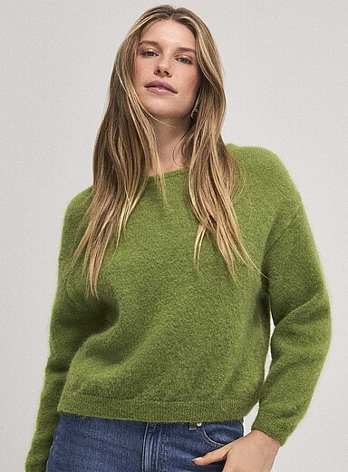 Fuzzy mohair and alpaca-blend sweater | Icône | Fine Wool | Simons