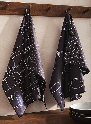 Les linges à vaisselle microfibre motifs Ensemble de 2 | Solem | | Simons